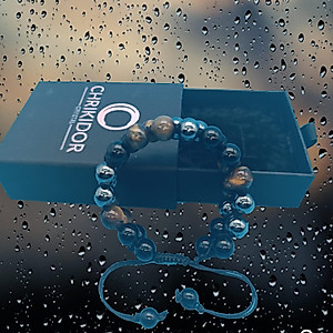 Chrikidor,men and women Triple Protection Bracelet,Hematite Obsidian and Tiger's eye stone 10mm Bead Bracelet,Adjustable,Healing Bracelets Bring Luck and Prosperity