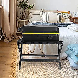 ALAPUR 2 Pack Folding Luggage Rack for Guest Room with Back, Foldable Suitcase Stand Holder for Bedroom, Living Room, Hotel Essentials