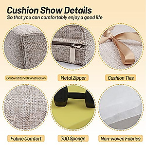 ROFIELTY Custom Bench Cushion Window Seat Cushions Indoor Bench Cushion Bay Window Cushion for Bench Cushions for Indoor Furniture Bench Pads (Light Brown,31x12x2Inch)