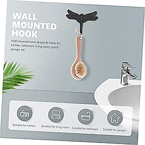 Cabilock 2 Sets Dragonfly Hook Metal Bag Hook Single Coat Hanger Decorative Wall Hangers Robe Towel Hook hat Rack Heavy Duty Clothes Hanger Dragonfly Hanger Wrought Iron Hanger Rack Cartoon
