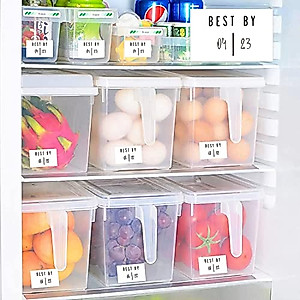 Prefdo 180 Expiration Date Labels, Waterproof Use by Food Date Labels Best by Pantry Labels Freezer Refrigerator Labels with Write-in Area for Spice Jars, Food Storage, Food Contianers(White)