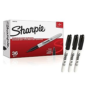 PUCHA Permanent Markers Fine Point Markers Pens, Office Supplies for School, Home. 36-Count-Black