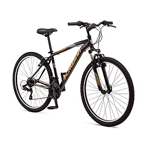 Schwinn High Timber Mountain Bike for Adult Men Women, 27.5-Inch Wheels, 21-Speeds, Front Suspension, Steel Frame and Alloy Linear Pull Brakes, Black