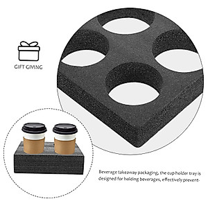 VANZACK 4pcs Drink Cup Holder 6 Cup Carrier Cup Holder Tray Coffee Cup Holders Beverage Carrier Cup Stand Foam Coffee Cups Beverage Takeout Accessories Pearl Cotton Milk Tea Cup Mala Tang