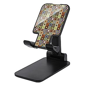 Morocco Ethnic Pattern Cell Phone Stand Foldable Tablet Holder Adjustable Cradle Desktop Accessories for Desk