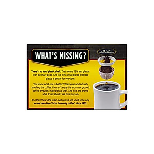 Chock Full o’Nuts Upper West Side Dark Roast, K-Cup Compatible Pods – Arabica Coffee in Eco-Friendly Keurig-Compatible Single Serve Cups, 12 Count (Pack of 1)
