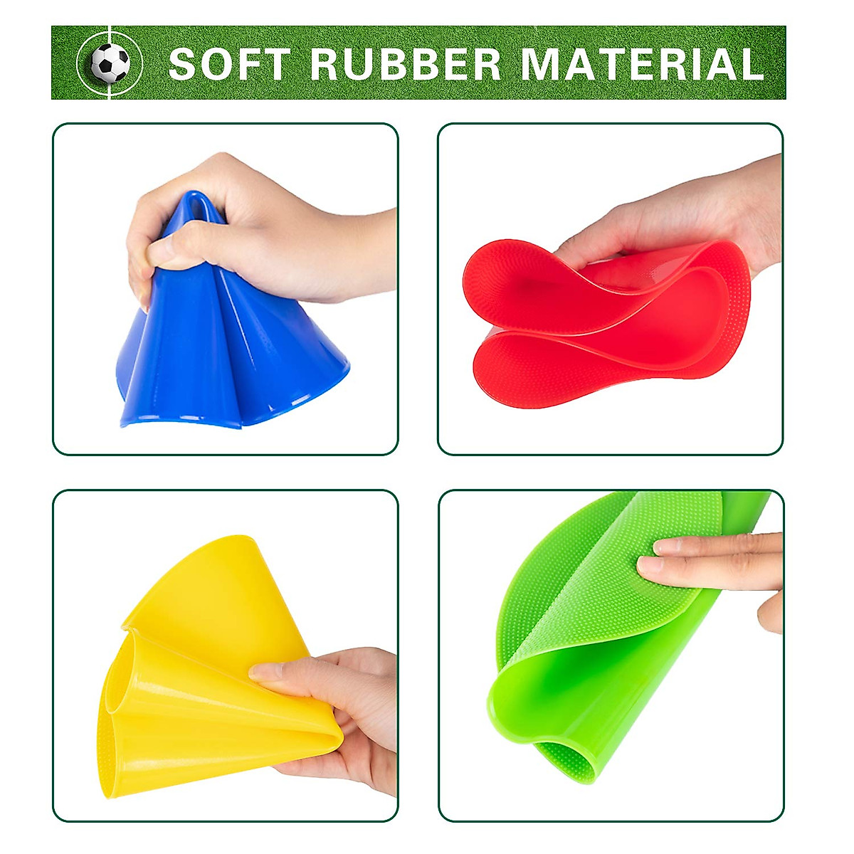 Vhxorrz Spot Markers 18 Pcs 9 Inch 10 Inch Non Slip Rubber Agility Markers for Football, Basketball Training Markers,School Activities, Exercise Drills