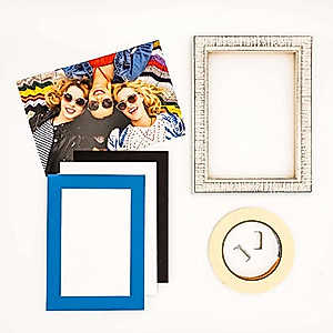 8x12 Mat Bevel Cut for 5.5x8.5 Photos - Acid Free Bay Blue Precut Matboard With Backing Board and Crystal Clear, Self Seal Photo Mat Bag - For Pictures, Photos, Framing - 4-ply Thickness