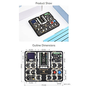 Waveshare Entry-Level Sensor Kit Compatible with Raspberry Pi Pico, Including Pico Expansion Board and 15 Common Modules-Sensor Kit Only