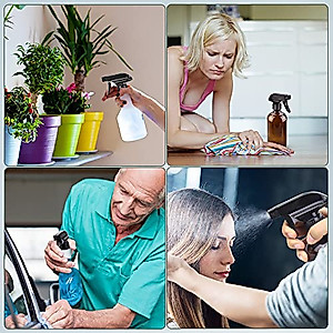 2 Pack Black Trigger Sprayers Replacement Spray Nozzles with Mist Stream Sprayer for 8oz/16oz Glass Spray Bottles for Home, Kitchen, Garden and Office