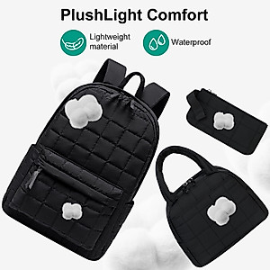 School Backpacks for Teen Girls Bookbags Lightweight Canvas Backpack Schoolbag Set (Turquoise-Flower) One_Size