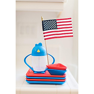 Lollaland Weighted Straw Sippy Cup for Baby:MADE IN THE USA - Transition Kids, Infant & Toddler Sippy Cup (6 months - 9 months) | Shark Tank Products | Lollacup (Brave Blue) w/ Straw Replacement Pack