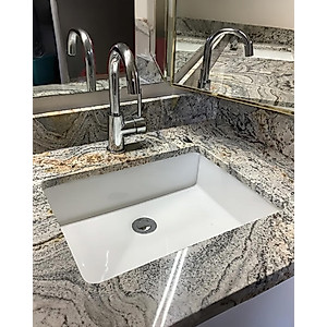 AMASHEN 16.8" Rectangular Undermount Bathroom Sink, Small Vitreous China Vanity Sink with Overflow, White