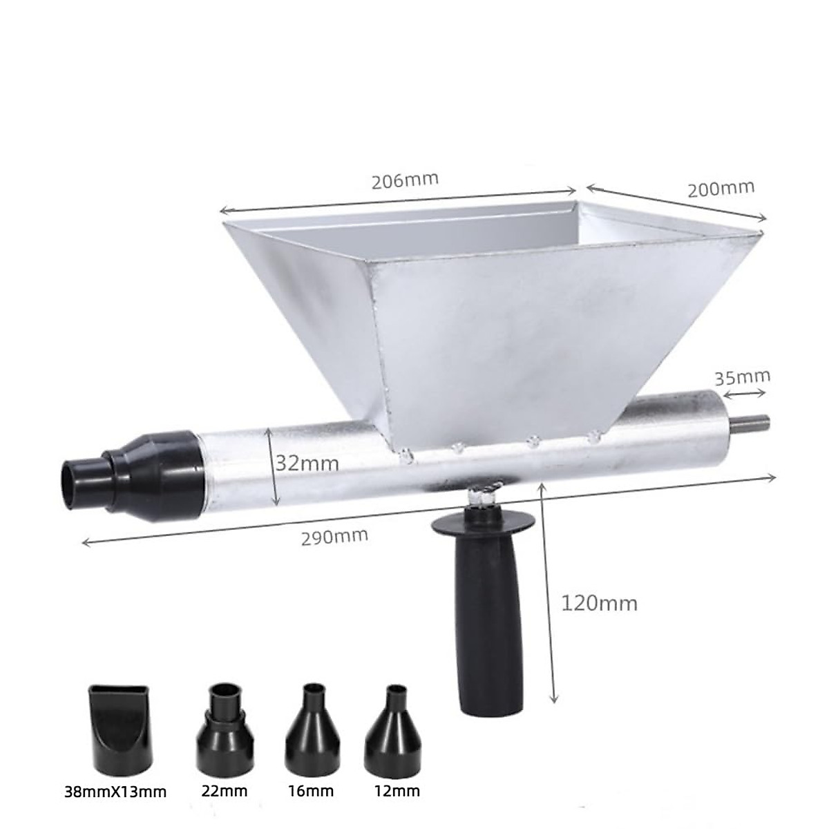 HaTur Electric Mortar Pointing Grout Gun Portable Mortar Sprayer Applicator Cement Caulking Gun with 4 Nozzles (Without Electric Drill)