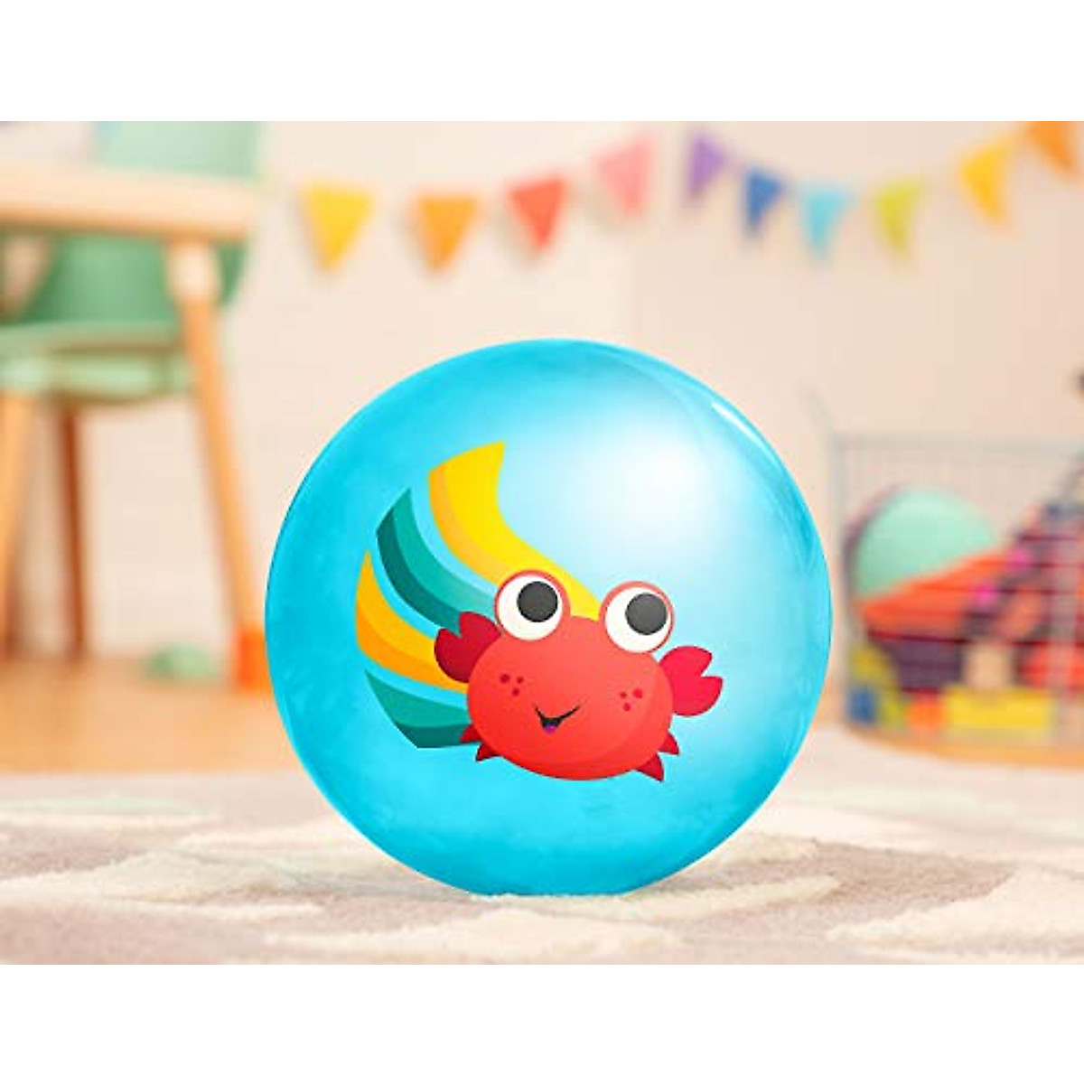 B. Toys – Bouncy Balls for Kids – 2 Pack – 8.5” – Air Pump Included – Shark & Crab Play Balls – Indoor & Outdoor – Playground Games – Bouncin’ Around – 3 Years +