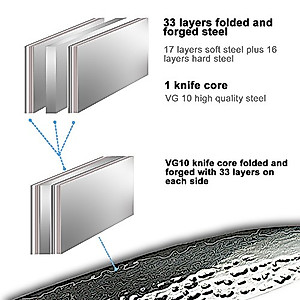 Professional Handmade 8" Damascus Chefs Knife, 67-layer Damascus Chef Knife with VG10 Super Steel Core