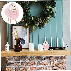 Abaodam Little Sheep Ornament Plushie Mini Dolls Desktop Fluffy Sheep Mini Sheep Statue Xmas Sheep Ornament Desktop Sheep Doll Felt Sheep Doll Crafts Christmas Sheep Decoration
