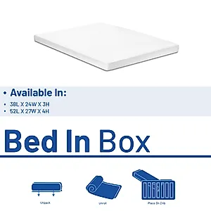 Mayton, 4-Inch Waterproof Toddler & Baby Crib Mattress, Breathable & Removable Cover, CertiPUR-US Certified, 27 x 52 x 4, White.