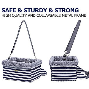 MARSLABO Dog Car Seats for Small Dogs, Upgrade Dog Booster Seat with Metal Frame Construction with Double-Layer Oxford, Perfect for Small Pets up to 20lbs