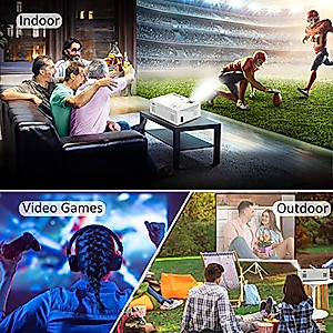 WiFi Mini Projector with Bluetooth - 2022 Upgraded 1080P HD Portable Outdoor Movie Projector, 8500L LED Home Theater Video Projector Compatible with TV Stick HDMI USB VGA, PS4, Laptop, Smartphone