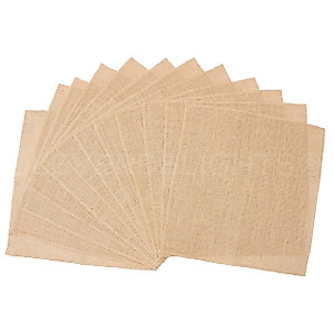 CleverDelights 12 Inch Burlap Squares - 12 Pack - Premium Jute Burlap Fabric - Finished Edges - 12" x 12"