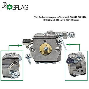 POSFLAG Carburetor Kit Replaces Tecumseh 640347 640347A for Tecumseh TC200 TC300 TM049XA 2 Cycle Vertical Engine