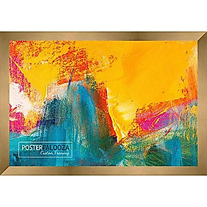 6x9 Frame Gold Bronze Wood Picture Frame - UV Acrylic, Foam Board Backing, & Hanging Hardware Included!