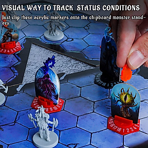 Condition Tokens Set of 60 Acrylic Status Effects Markers Game Accessories for Gloomhaven, Forgotten Circles and Jaws of the Lion