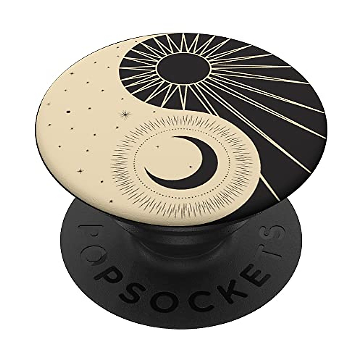 Yin Yang Moon & Sun - Day & Night Black PopSockets Swappable PopGrip