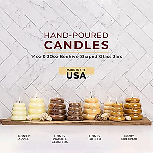 A Cheerful Giver Spring Candles Honey Pear Cider Beehive Jar Candle - 30 Ounces with 150 Hours Burn Time - Gifts for Women