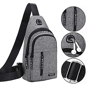 Multipurpose Strap Bag - Crossbody Backpack With Headphone Hole Hiking Backpack Shoulder Bag For Men & Women