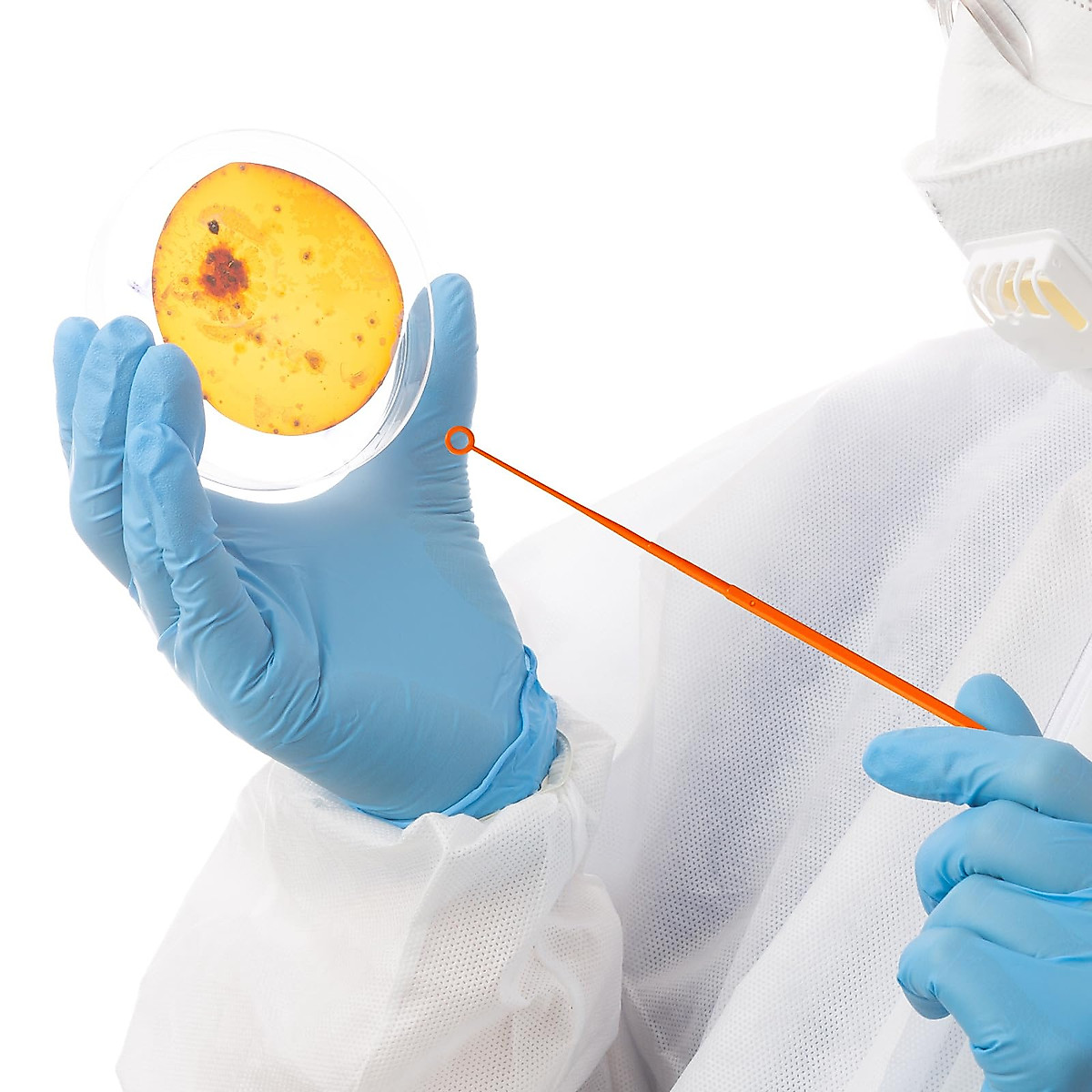 Biologix 25Pcs 10ul Disposable Inoculating Loop, Gamma Sterile Plastic Sampling Rod, Orange Polypropylene Inoculation Tool for Cell Biology and Scientific Lab Supplies, Aseptic Reusable Package