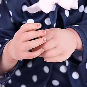 BABESIDE Lifelike Reborn Baby Dolls - 18-Inch Velvety-Smooth Skin Realistic-Newborn Baby Dolls Blue Eyes Girl Handmade Real Life Toddler Dolls with Toy Accessories Gift Set for Kids Age 3+