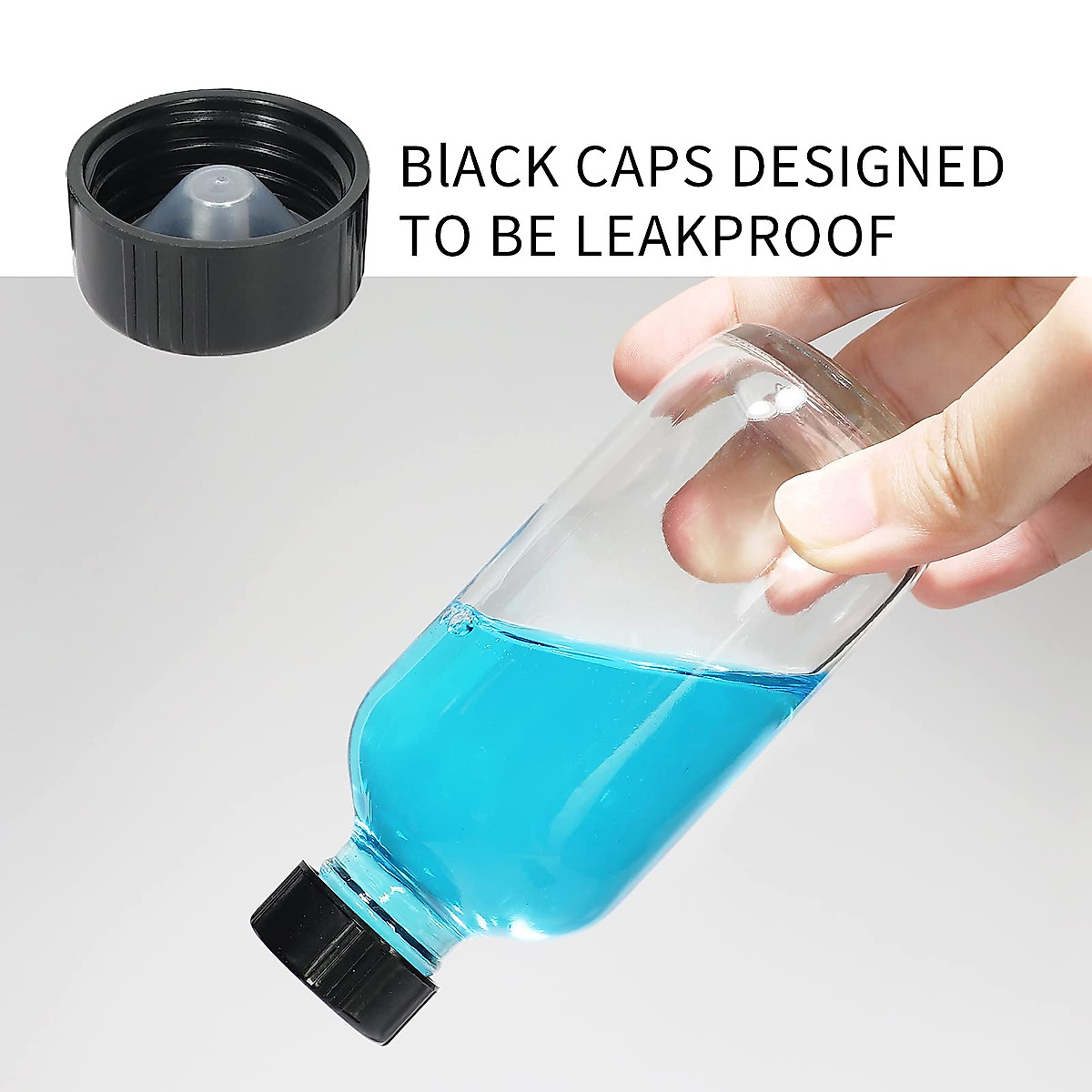 15 Pack Glass Amber Boston Bottles with Black Poly Cone Cap, 4 oz Round Glass Bottle for Essential Oil, Perfume and Liquid, Contains 24 Colored Labels, 2 Funnels, 1 Brush