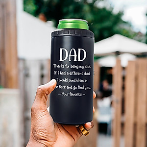 SANDJEST 4-in-1 Dad Tumbler Gifts for Dad from Daughter Son - 12oz Thank You for Being My Dad Can Cooler Tumblers Cup - Stainless Steel Insulated Cans Coozie Mug Christmas, Birthday, Father's Day Gift