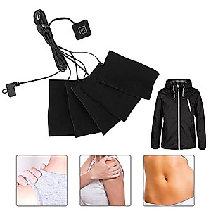 Portable Cloth Heaters, Clothes Heating Pad with 5pcs Heating Element, USB Electric Heated Pad Adjustable Temperature Warmer for Outdoor Winter Clothes Seat Pet Dogs and Cats Warmer