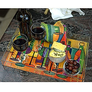 UpNUpCo Clear Tray Trays for Coffee Table Coffee Tray Decorative Tray Plastic Tray Acrylic Trays for Organizing Acrylic Serving Tray Rectangular Tray for Ottoman Tray Clear Table 12"x18.1"x2.2" 4mm