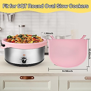 KAKALGAME 3 Pack Slow Cooker Liners,Reusable Silicone Slow Cooker Liners,Compatible with Crockpot 6-8 Quarts Oval or Round Pots - Safe Food Grade Silicone, Heat-resistant, Leakproof and Dishwasher