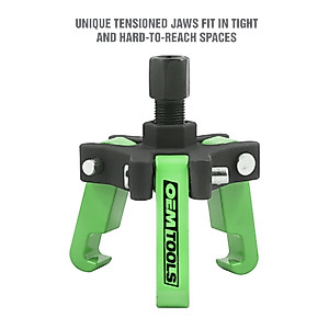 OEMTOOLS 25090 Harmonic Balancer Puller Kit, Adjustable 3-Jaw Puller Fits Most Late Model Automobiles & Trucks, Forcing Screw Fits a 3/8” Square Drive, Includes 4 Forcing Rods, 6 Piece