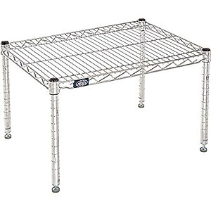 Nexel Commerical Wire Shelf Platform Dunnage Storage Rack, 24" x 30" x 14", Chrome