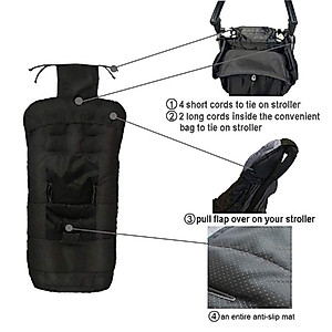 Go 3-Seasons Water Repellent Stroller Footmuff, Baby Cozy Toe Pushchair Sleeping Bag Toddler,Winter Outdoor Tour Stroller Bunting Bag