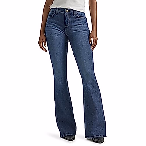 Lee Women's Legendary Mid Rise Flare Jean, Inner Strength, 18