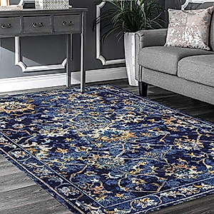 LR Home Gala Collection Area Rug, 4' x 6', Indigo Multi