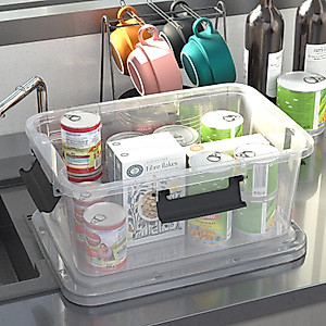 Joyeen 10 Liter Plastic Storage Conatiner, 6 Pack Clear Latch Boxes with Seal Circle/Lids