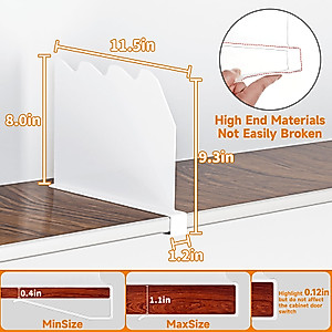 Yieach Acrylic Shelf Dividers for Closet Organization 6PCS,9.3" Tall White Shelf Divider Fits Shelves of 0.4-1 Inch, Closet Organizers and Storage,Shelf Divider for Wooden Shelving, Closet Organizer