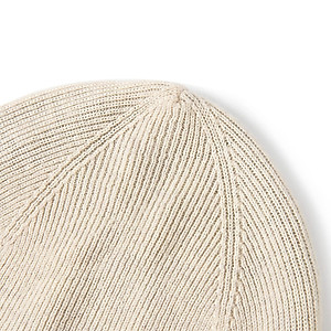 Lallier 100% Merino Wool Beanie for Men and Women, Pure Wool Ribbed Knit Warm Winter Hat with Gift Box (Beige)