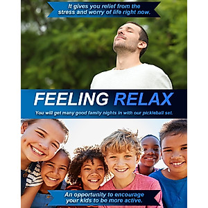 SXhyf Pickleball Set with Net Paddles of 4 Beginner Racquets Set, Fun Racquet Sport Include Wood & Balls 1 Carry Bag, Gifts for Men Women