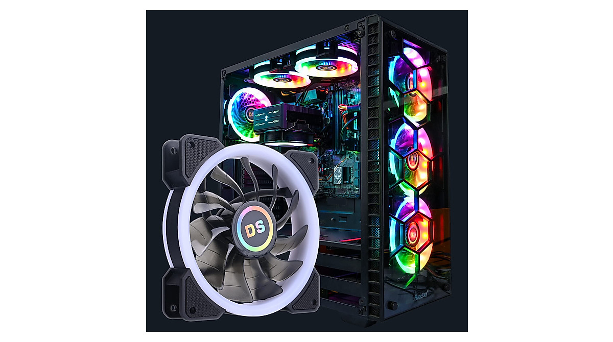 DS 6-Pack 120mm RGB PC Cooling Fans with Remote - Cool & Colorful