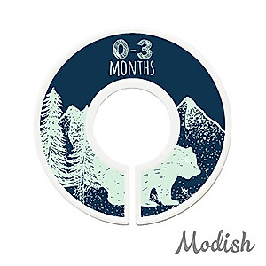 Modish Labels Baby Nursery Closet Dividers, Closet Organizers, Nursery Decor, Baby Boy, Woodland, Tribal, Woodland Animals, Bear, Fox, Deer, Navy Blue, Mint