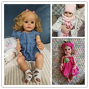 iCradle Real Life Reborn Baby Dolls Girl 22 inch 55 cm Full Body Silicone Realistic Lifelike Newborn Dolls Toddler Doll Toy for Ages 3+
